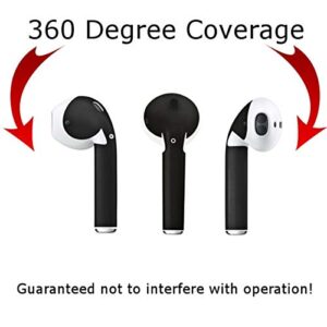 AirPod Charging Protective Case Silicone Cover and Stylish Protective Skins Bundle (Black Case & Matte Black Skin)