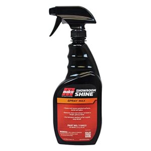 malco showroom shine spray car wax – best car wax spray for professional finish/easy to use instant detailer spray/cleans and waxes painted surfaces, metal and glass / 22oz. (110422)