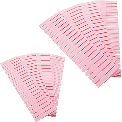 ZZ Lighting 8 Pcs Plastic DIY Grid Drawer Divider Finishing Shelves for Home Tidy Closet Makeup Socks Underwear Kitchenware Pink