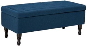 christopher knight home chantelle fabric storage ottoman, navy blue