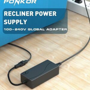 Power Recliner Power Supply, AC/DC Switching Power Supply Transformer 2-pin 29V/24V 2A Adapter with AC Power Cord for Lift Chair or Power Recliner Limoss OKIN