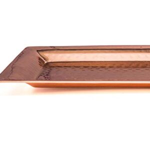 Colleta Home Hammered Tray – Set of 2, Serving Platter 16x8 Inch, Rectangular Serving Dish 12x6 Inch, Pure Copper, Stackable - Nesting Trays (2 Pack Copper Rectangle)