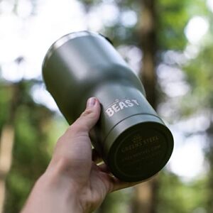 Beast 20 oz Tumbler Stainless Steel Vacuum Insulated Coffee Ice Cup Double Wall Travel Flask (Army Green)