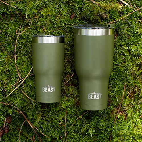 Beast 20 oz Tumbler Stainless Steel Vacuum Insulated Coffee Ice Cup Double Wall Travel Flask (Army Green)