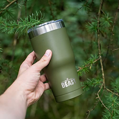 Beast 20 oz Tumbler Stainless Steel Vacuum Insulated Coffee Ice Cup Double Wall Travel Flask (Army Green)