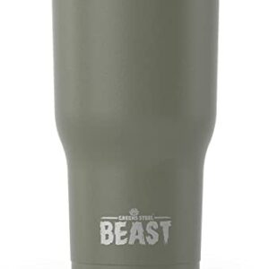 Beast 20 oz Tumbler Stainless Steel Vacuum Insulated Coffee Ice Cup Double Wall Travel Flask (Army Green)