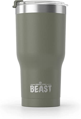 Beast 20 oz Tumbler Stainless Steel Vacuum Insulated Coffee Ice Cup Double Wall Travel Flask (Army Green)