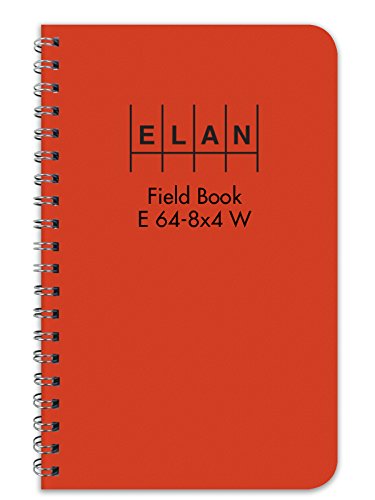 Elan Publishing Company - E64-8x4W Org E64-8x4W Wire-O Field Surveying Book 4 ⅞ x 7 ¼ Bright Orange Stiff Cover