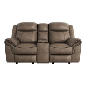 Homelegance 76" Double Glider Reclining Loveseat (Manual), Brown