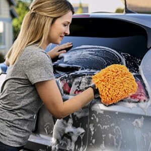 Microfiber Car Wash Mitt by Armor All, Noodle Tech Car Wash Glove for Clean Cars, Trucks, Motorcycles, 1 Each