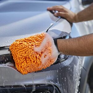 Microfiber Car Wash Mitt by Armor All, Noodle Tech Car Wash Glove for Clean Cars, Trucks, Motorcycles, 1 Each