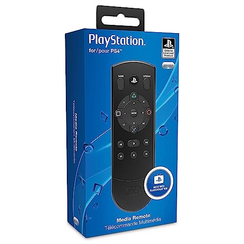 PDP Universal PS5/PS4 Media Remote Control, Playstation Gaming Remote Compatible with Sony Playstation 5 and Playstation 4, Bluetooth Detection for up to 4 Devices, TV Power/Input/Volume Controls