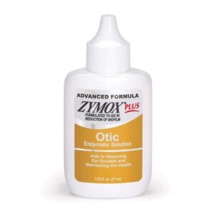 zymox advanced formula otic plus enzymatic ear solution for dogs and cats without hydrocortisone, 1.25oz