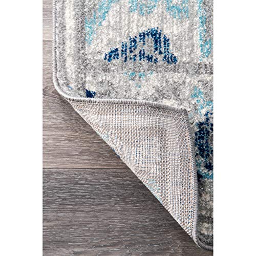 nuLOOM Kiyoko Vintage Floral Area Rug, 5 ft x 7 ft 5 in, Blue