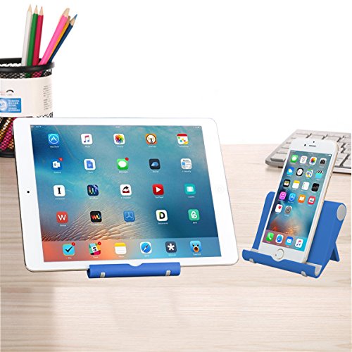 Desk Cell Phone Stand,Exmott Portable Foldable Cellphone Stand Holder for Office,Adjustable iPhone Stand Compatible with All Mobile Phone, iPhone, iPad, Tablet 4-10'' e-Reader Desk Accessories