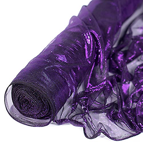 Anderson's Purple Metallic Tulle Wedding Decorating Fabric, 51 Inches x 40 Yards