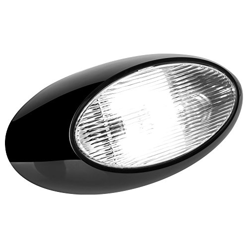 Lumitronics RV 12" LED Oval Outdoor Exterior Scare/Porch Light - Clear Lens (Black)