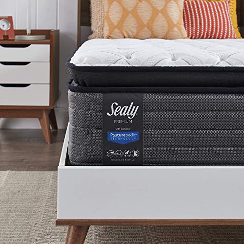 Sealy Response Premium 14-Inch Cushion Firm Euro Pillow Top Mattress, Queen, Made in USA, 10 Year Warranty