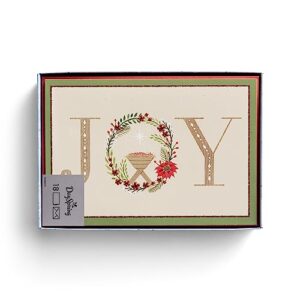 christmas boxed cards - wreath and manger - joy