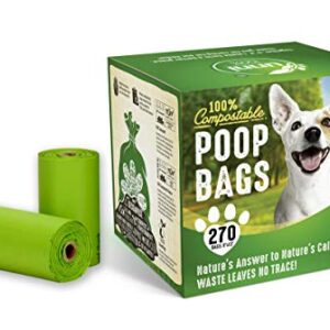 UNNI 100% Compostable Dog Poop Bags, Extra Thick Pet Waste Bags, 270 Count, 18 Refill Rolls, 9x13 Inches, Earth Friendly Highest ASTM D6400, Europe OK Compost Home and Seedling Certified,San Francisco