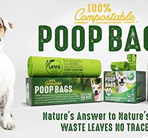 UNNI 100% Compostable Dog Poop Bags, Extra Thick Pet Waste Bags, 270 Count, 18 Refill Rolls, 9x13 Inches, Earth Friendly Highest ASTM D6400, Europe OK Compost Home and Seedling Certified,San Francisco