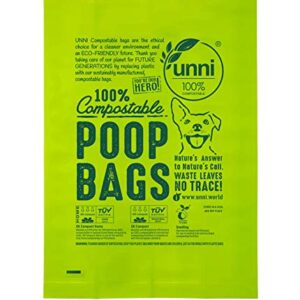 UNNI 100% Compostable Dog Poop Bags, Extra Thick Pet Waste Bags, 270 Count, 18 Refill Rolls, 9x13 Inches, Earth Friendly Highest ASTM D6400, Europe OK Compost Home and Seedling Certified,San Francisco