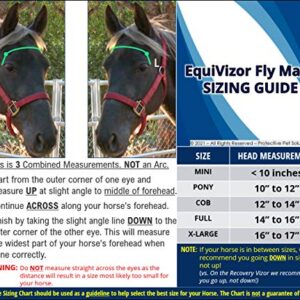 EquiVizor 95% UV Eye Protection (XL) Horse Fly Mask with Ears. Uveitis, Corneal Ulcer, Cataract, Light Sensitive, Cancer. Designed to Stay On Your Horse, Off The Ground!