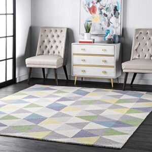 nuloom bianca triangles area rug, 6' x 9', green