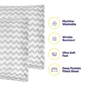 Full Size Bed Sheets - 6 Piece 1500 Supreme Collection Fine Brushed Microfiber Deep Pocket Full Sheet Set Bedding - 2 Extra Pillow Cases, Great Value, Full, Chevron Gray