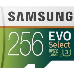 SAMSUNG (MB-ME256GA/AM) 256GB 100MB/s (U3) MicroSDXC EVO Select Memory Card with Full-Size Adapter