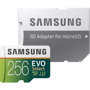 SAMSUNG (MB-ME256GA/AM) 256GB 100MB/s (U3) MicroSDXC EVO Select Memory Card with Full-Size Adapter