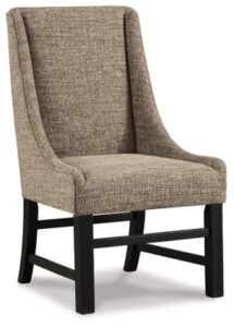 signature design by ashley sommerford modern farmhouse upholstered 2 piece dining chair set, brown