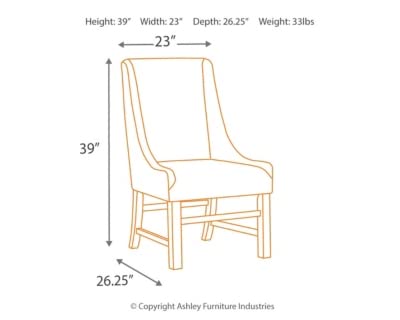 Signature Design by Ashley Sommerford Modern Farmhouse Upholstered 2 Piece Dining Chair Set, Brown