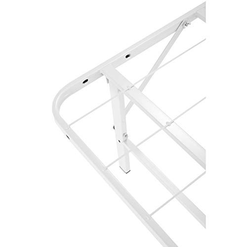 IdealBase 14" Metal Bed Frame Queen Size Heavy Duty Foldable Bed Frame Folding Bed Frame with Steel Metal Slats Mattress Foundation Box Spring Replacement 600lbs Capacity Queen Bed Frame Size, White