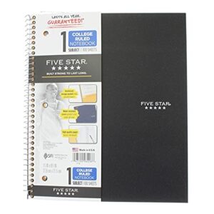 Five Star Wirebound Notebook, College Ruled, 1 Subject, 100 Sheets, 1 Notebook, Assorted Colors (Pack of 4)