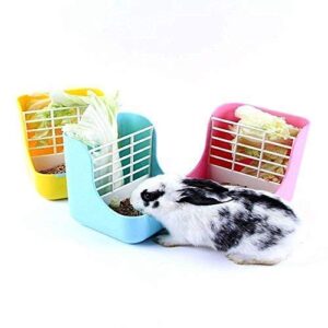 RUBYHOME Rabbit Feeders Hay Food Bin Feeder, Grass and Food Double Use Rabbit Feeder,Hay Feeders Supply for Rabbit Guinea Pig Chinchilla