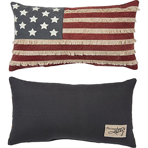 Primitives by Kathy 30505 Patriotic Throw Pillow, 19 x 10-Inch, American Flag