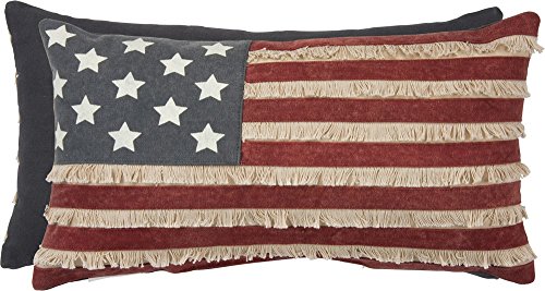 Primitives by Kathy 30505 Patriotic Throw Pillow, 19 x 10-Inch, American Flag