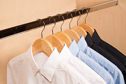 Topline Classic Wood Shirt Hangers - Natural Finish (10-Pack)