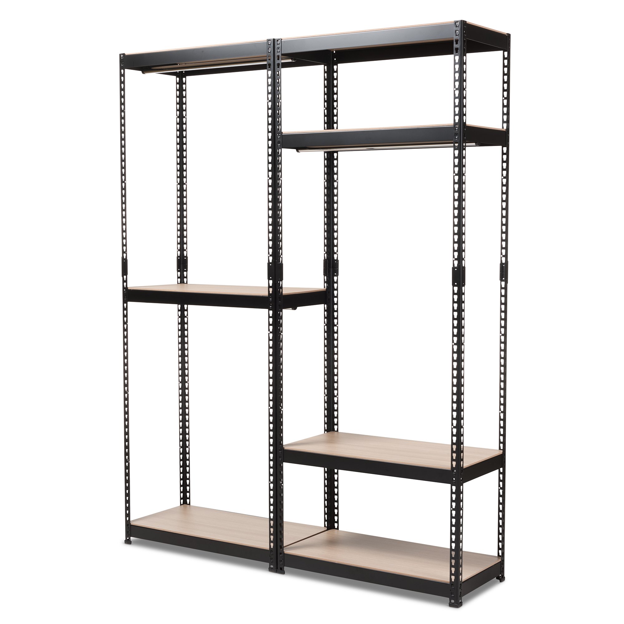 Baxton Studio Emeline Metal 7-Shelf Closet Storage Racking Organizer, Black