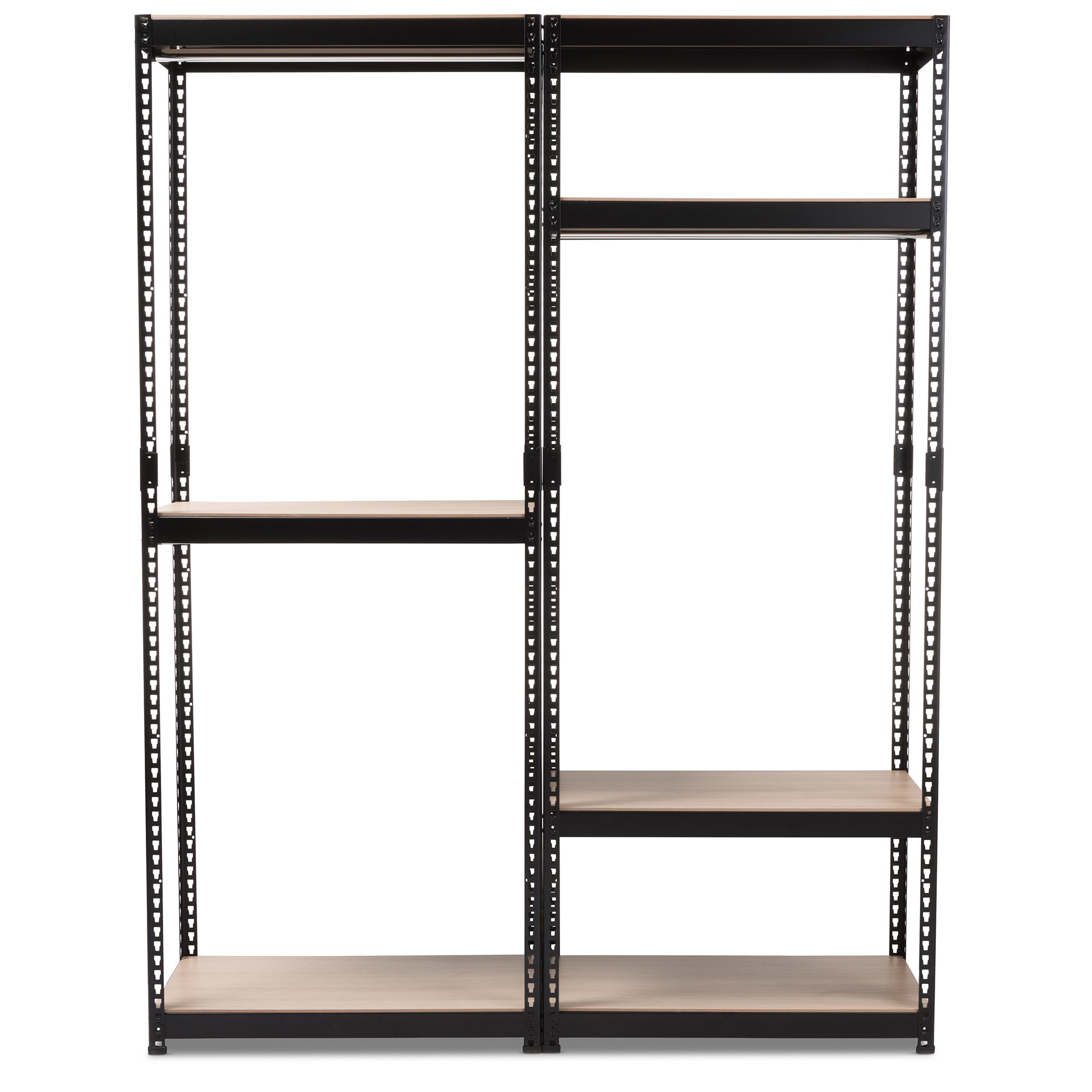 Baxton Studio Emeline Metal 7-Shelf Closet Storage Racking Organizer, Black