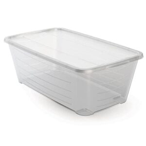 life story 6 qt rectangular clear plastic protective storage shoe box, 12 pack