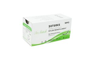 cynamed sutures thread with needle (12-pack) - training sutures pkg. of 12 (12, 4/0, 30mm blade, 3/8 reverse cutting)