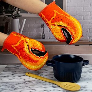 Boston Warehouse Lobster Claw Oven Mitts, One Size, Red