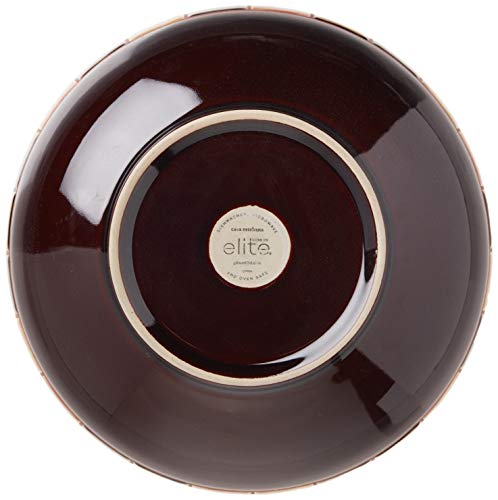 Gibson Elite Casa Estebana 10 Inch Reactive Glaze Serving Bowl, Brown