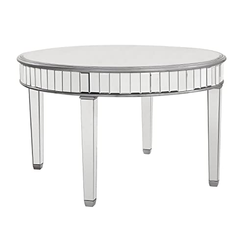 Elegant Decor Round Dining Table, Silver