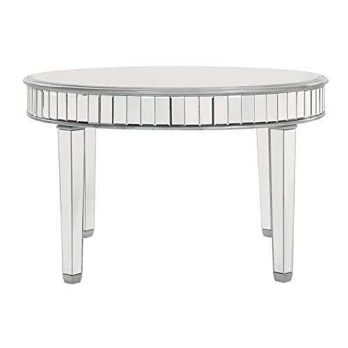 Elegant Decor Round Dining Table, Silver