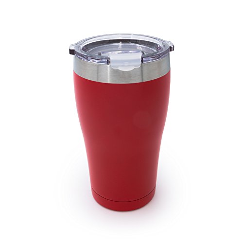 Tahoe Trails 16 oz Stainless Steel Tumbler Vacuum Insulated Double Wall Travel Cup With Lid, Red 66-186-1002