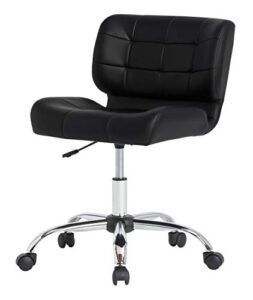 calico designs modern black crest armless office chair swivel task chair desk chair computer chair, black,