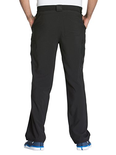 Cherokee Men's Scrub Pants Modern Fit 6 Pockets Tapered Leg with Drawstring CK200A, M, Black